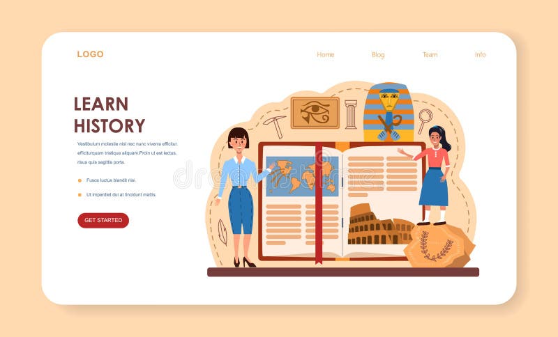 History Lesson Web Banner or Landing Page. History School Subject Stock ...
