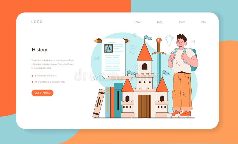 History Lesson Web Banner or Landing Page. History School Subject Stock ...