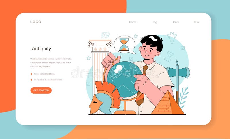 History Lesson Web Banner or Landing Page. History School Subject Stock ...