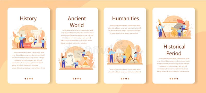 History Mobile Application Banner Set. History School Subject. Stock ...