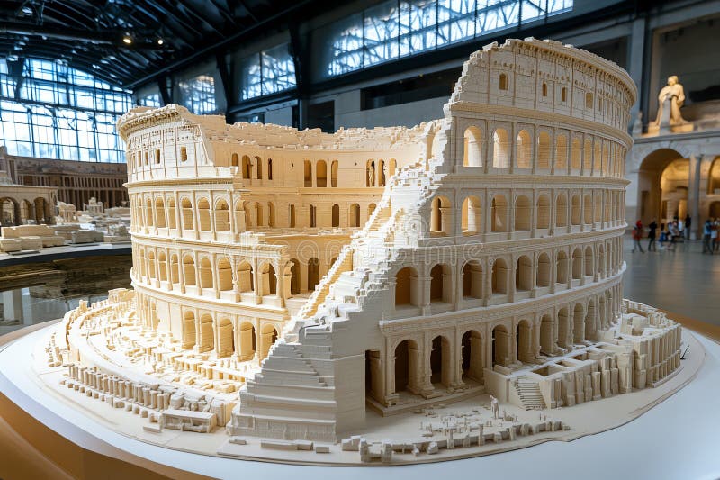 History Museum Exhibit on Ancient Rome with Statues and Architectural ...