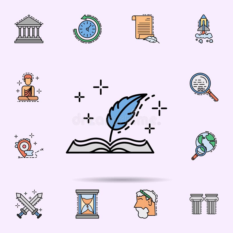 Set of paper with feather stock vector. Illustration of feather - 66082842