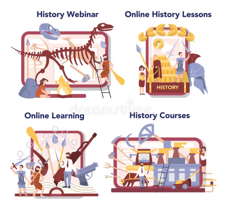 History Online Education Service or Platform Set. History School ...