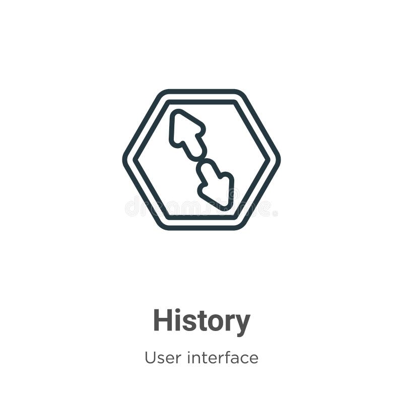 History Outline Vector Icon. Thin Line Black History Icon, Flat Vector ...