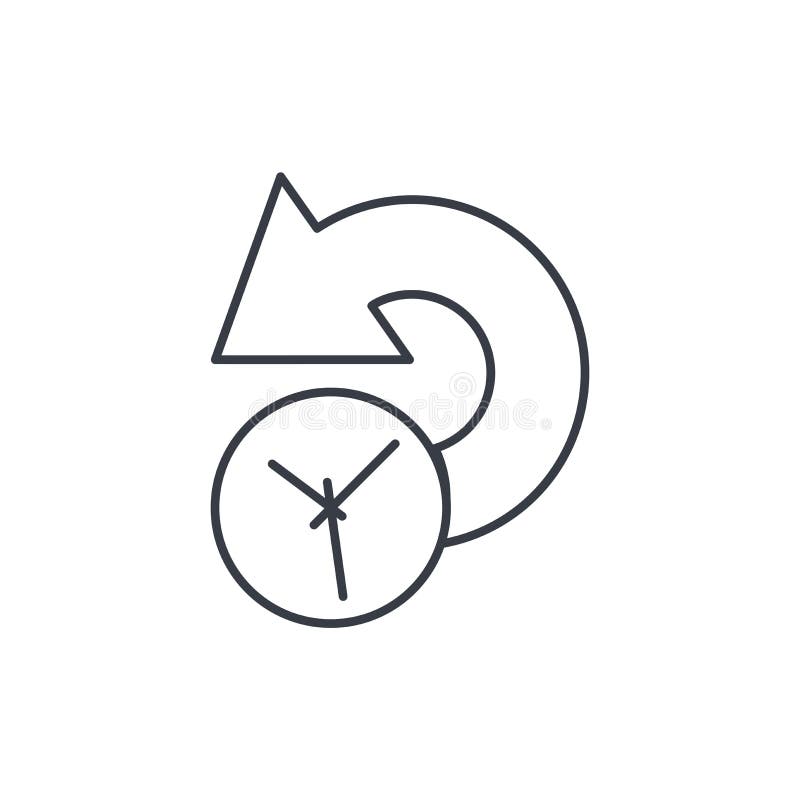 History, Past Time Thin Line Flat Color Icon. Linear Vector Symbol ...