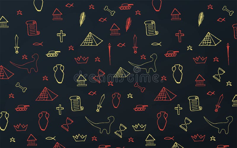 History School Subject with Hand-draw Doodles. Education Banner. Vector ... History School Subject with Hand-draw Doodles. Education Banner. Vector ...