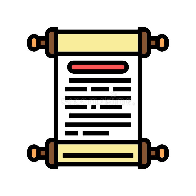 History Scroll Ancient Greece Color Icon Vector Illustration Stock ...