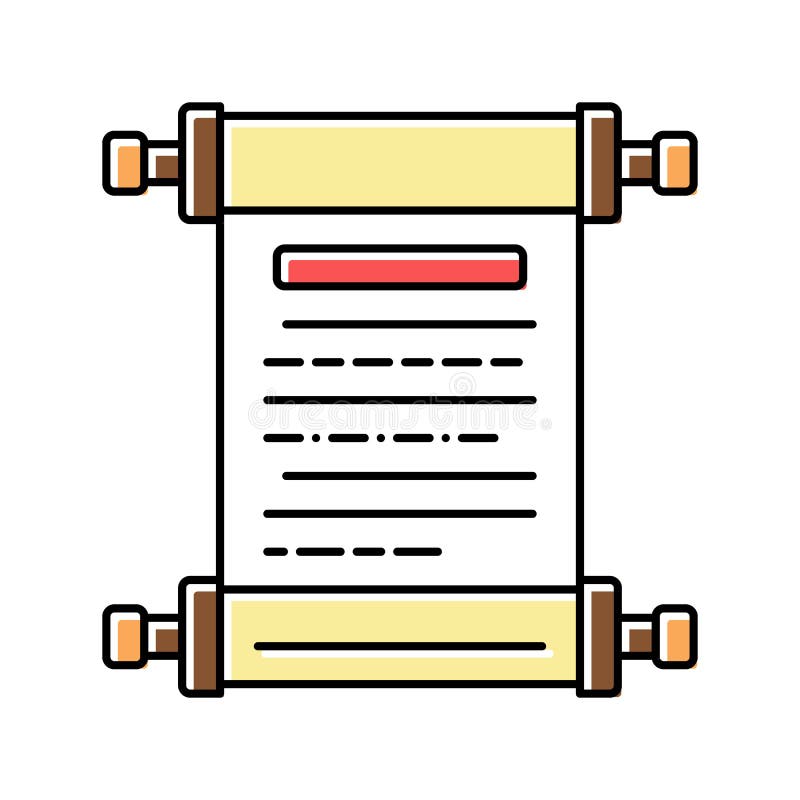 History Scroll Ancient Greece Color Icon Vector Illustration Stock ...