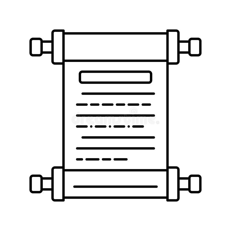 History Scroll Ancient Greece Line Icon Vector Illustration Stock ...