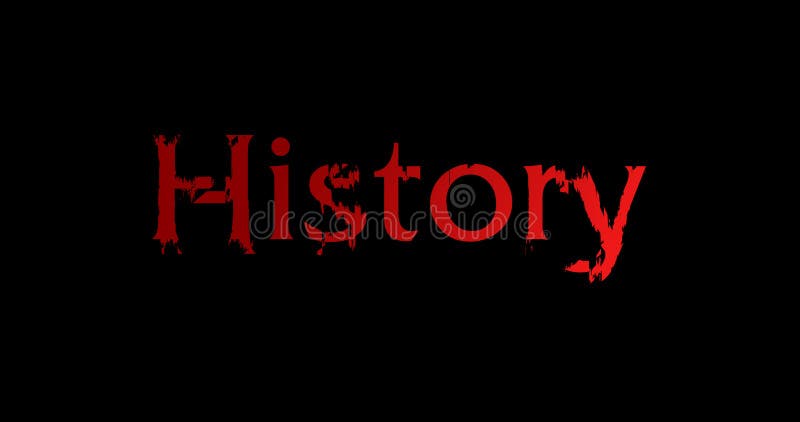 History Text Animation on Black Background Stock Illustration ...