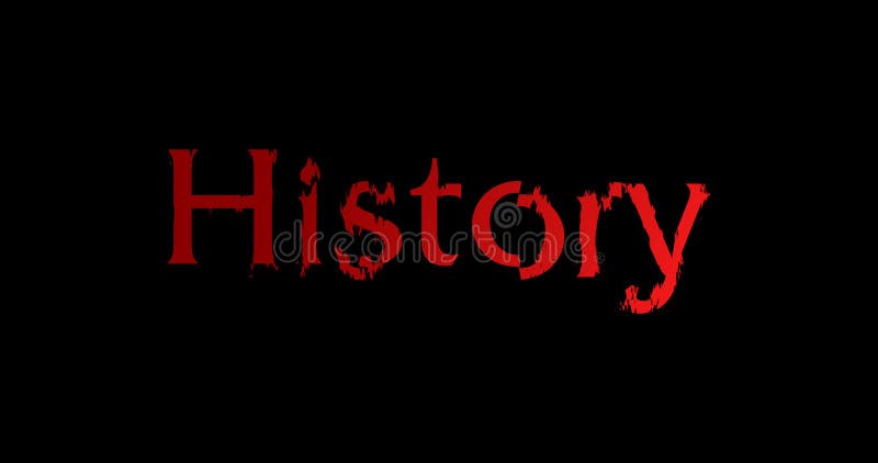 History Text Animation on Black Background Stock Illustration ...