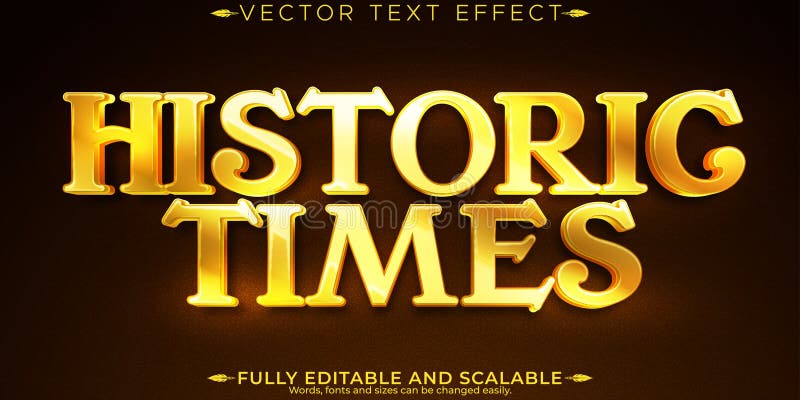 History Text Effect, Editable Old and Historical Text Style Stock ...
