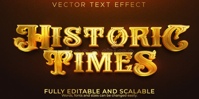 History Text Effect, Editable Old and Historical Text Style Stock ...