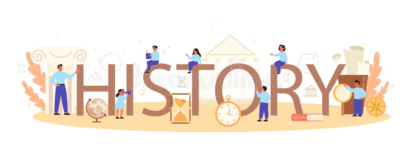 History Typographic Header. History School Subject, Knowledge Stock ...