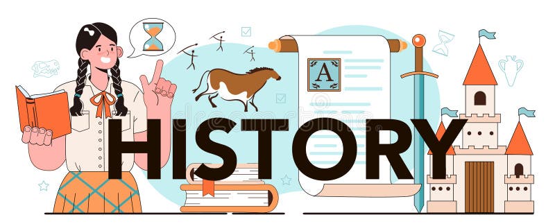 History Typographic Header. History School Subject, Knowledge Stock ...