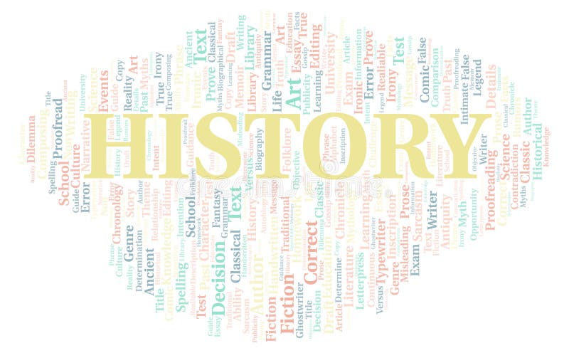 History Typography Word Cloud Create with the Text only Stock ...