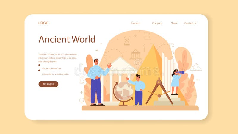 History Web Banner or Landing Page. History School Subject Stock Vector ...
