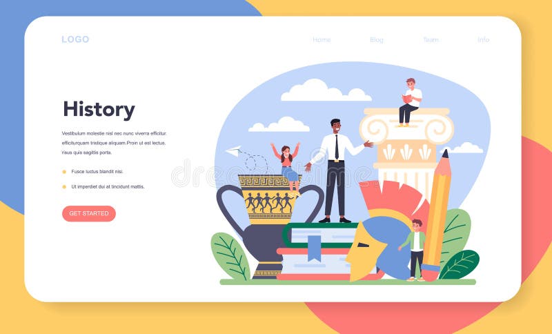 History Web Banner or Landing Page. History School Subject Stock Vector ...