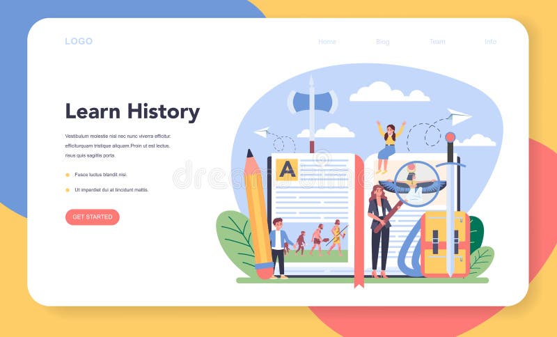 History Web Banner or Landing Page. History School Subject Stock Vector ...