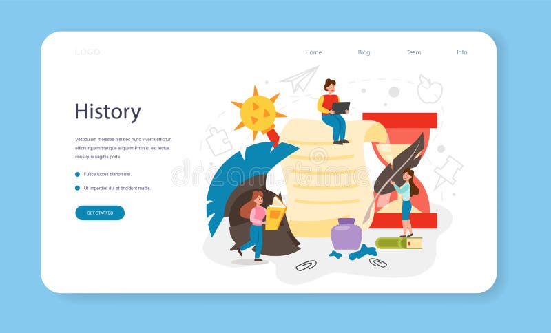 History Web Banner or Landing Page. History School Subject Stock Vector ...