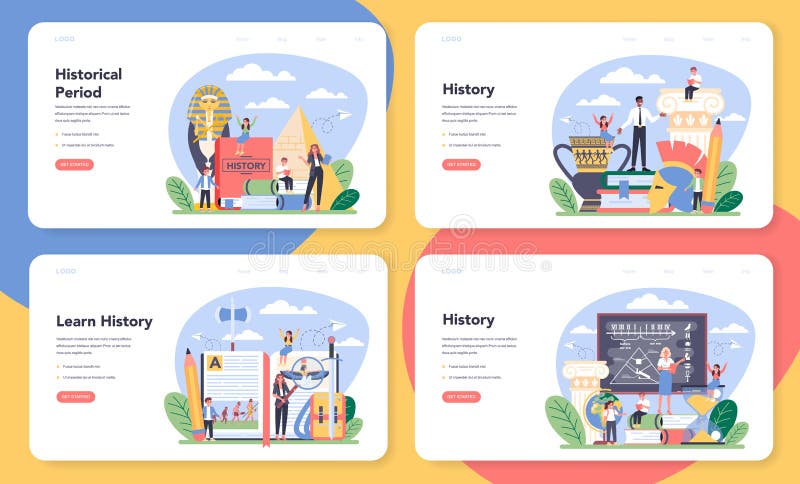 History Web Banner or Landing Page Set. History School Subject. Stock ...