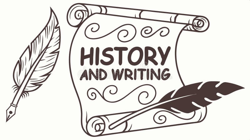 History and Writing, Historical Text and Document Icon Vector Design ...