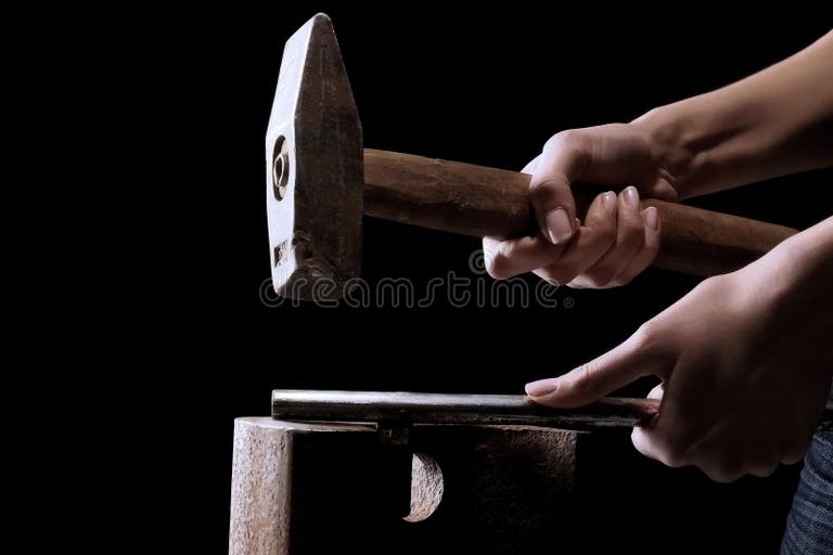 Hit stock image. Image of hitting, anvil, hammer, working - 3847375