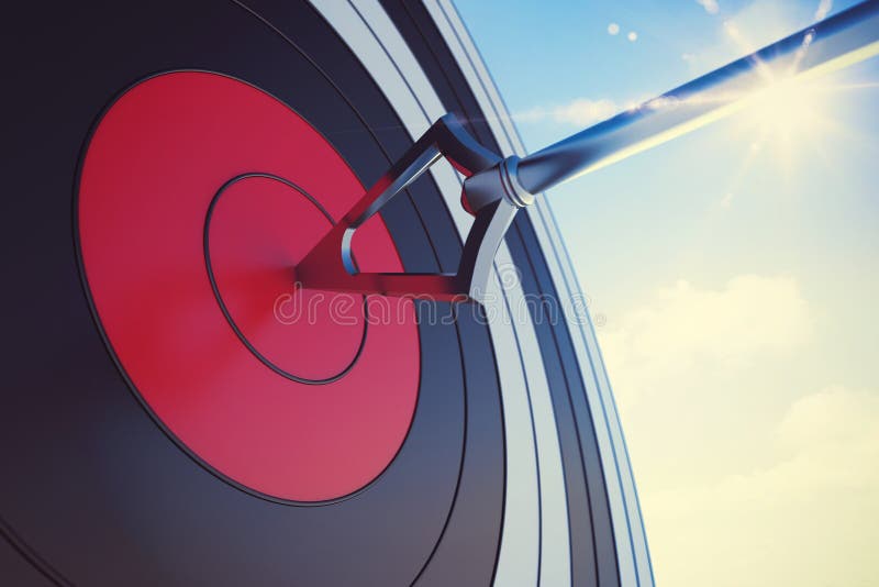 Hit the bull. 3D Rendering stock image. Image of achieve - 82644351