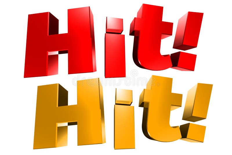 Hit 3D Red and gold. stock illustration. Illustration of isolated ...