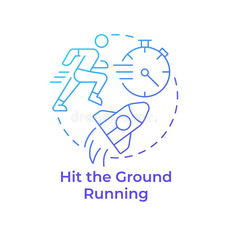 Hit Ground Running Blue Gradient Concept Icon Stock Illustration ...