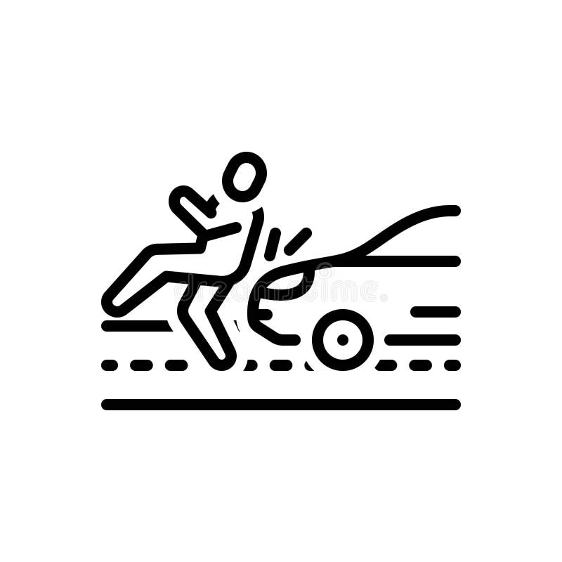 Black Line Icon for Hit, Accident and Hitting Stock Illustration ...