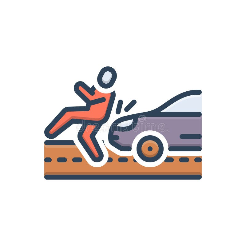 Color Illustration Icon for Hit, Accident and Trabsport Stock ...