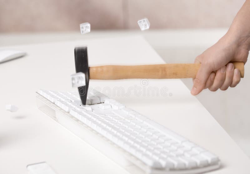Hit keyboard with hammer stock photo. Image of stockphoto - 17727396
