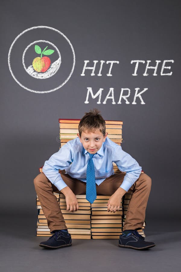 Hit the Mark. Funny Education Concept Stock Photo - Image of experience ...