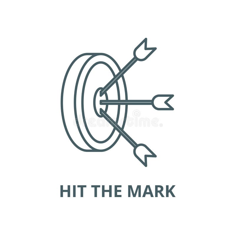 Hit the Mark Vector Line Icon, Linear Concept, Outline Sign, Symbol ...