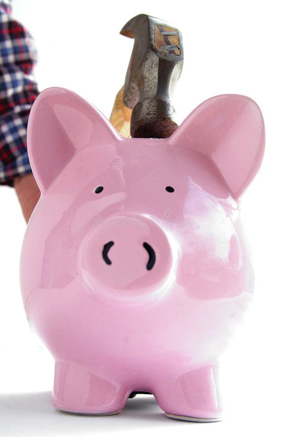 Hit the pig stock image. Image of hammer, animal, finance - 1624233