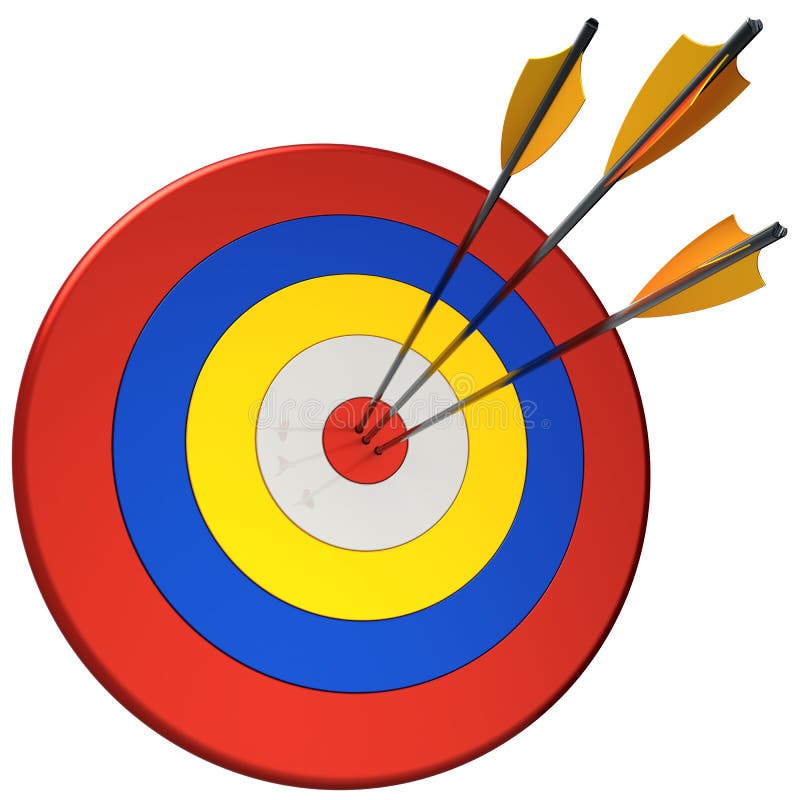 Hit a Target 100 Percents (Hi-Res) Stock Illustration - Illustration of ...