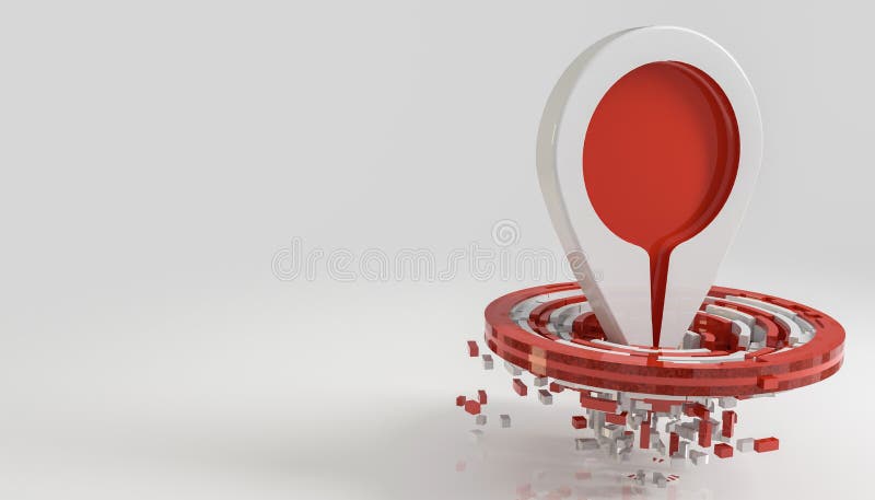 Hit the Target and Be on Top Concept on White 3d Render Stock ...