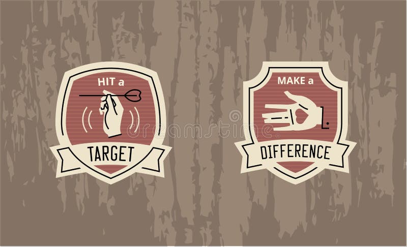 Hit a Target - Make a Difference - Motivational Badge Design Stock ...