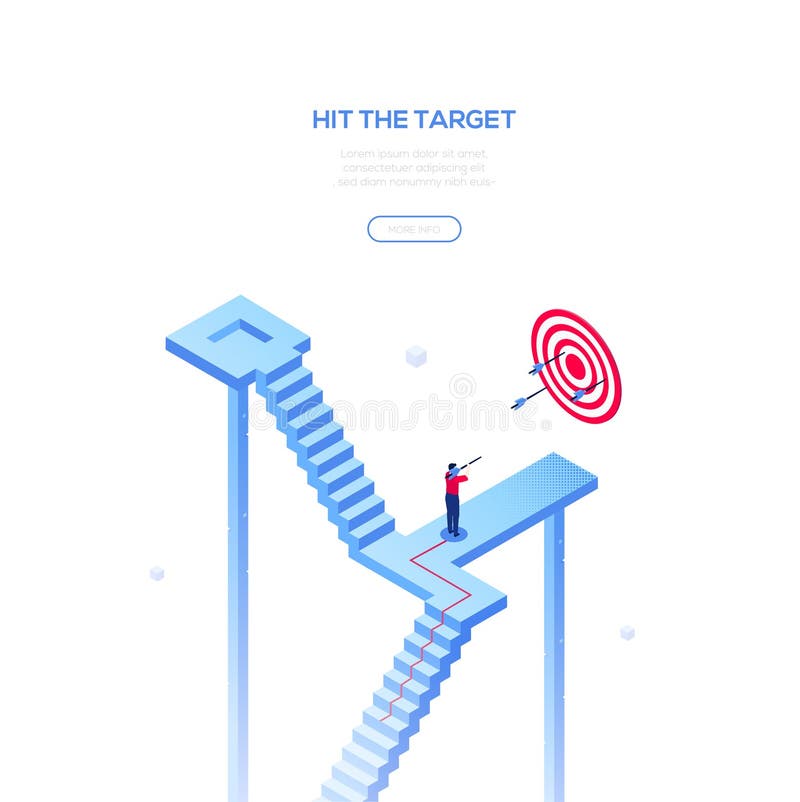 Hit the Target - Modern Isometric Vector Web Banner Stock Vector ... Hit the Target - Modern Isometric Vector Web Banner Stock Vector ...