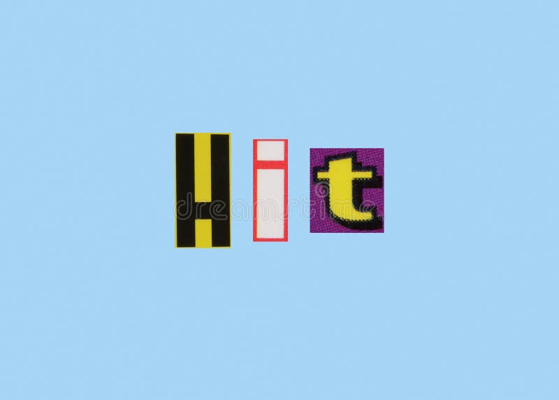 Fun Word, Collage from Clippings with Newspaper and Magazine Letters ...