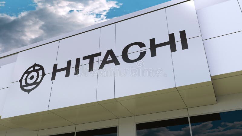 Hitachi Logo on the Modern Building Facade. Editorial 3D Rendering ...