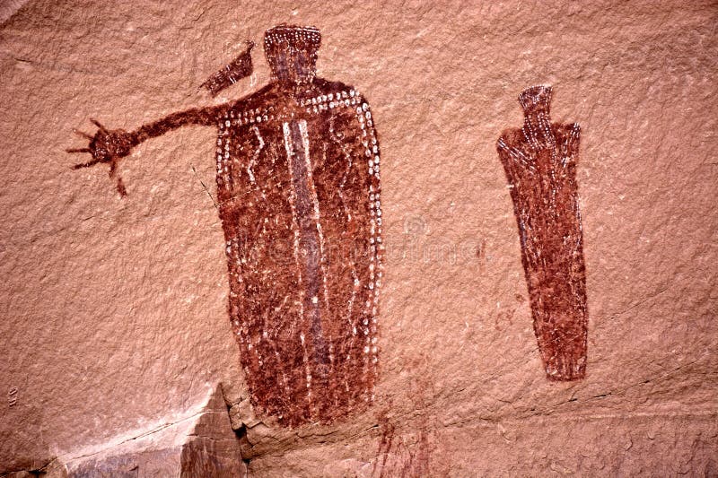 Hitch Hiker Panel Pictographs, Utah USA Stock Photo - Image of drawing ...