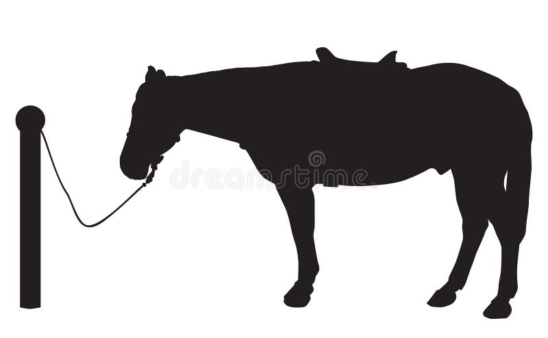 At the Hitching Post in Silhouette Stock Vector - Illustration of ...