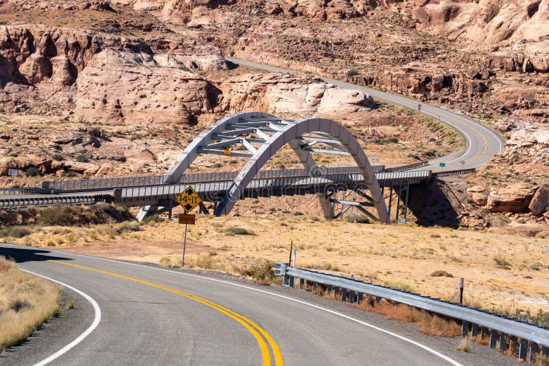 Hite Crossing Bridge in Utah Stock Photo - Image of cliffs, arch: 298158410