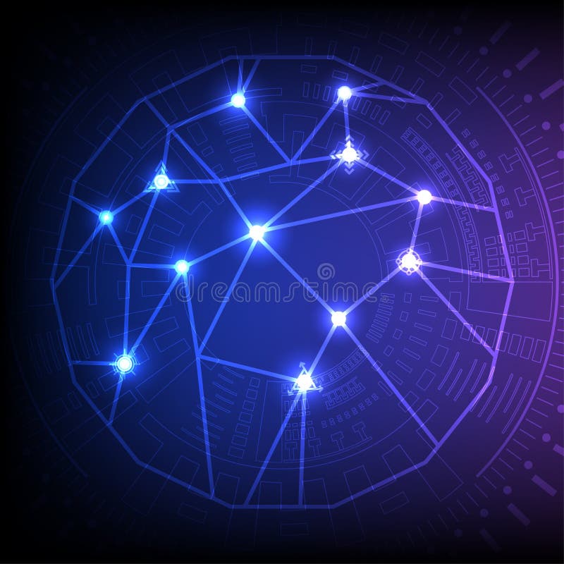 Hi-tech Circuit Hexagon a Triangle on the Surface at the Intersection ...