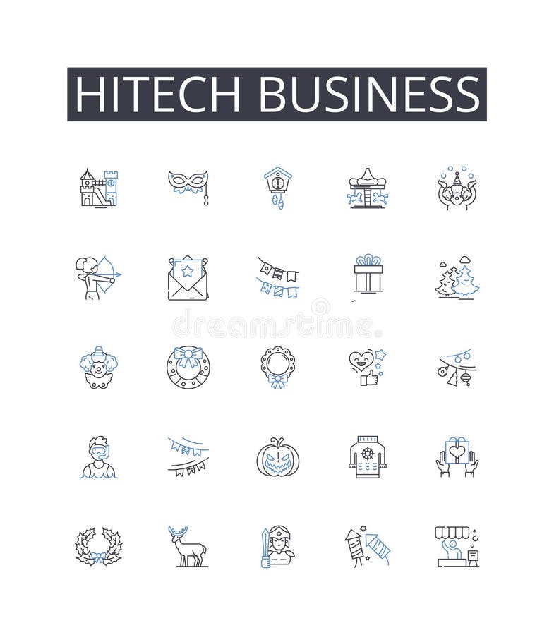 Hitech Business Line Icons Collection. Technology Enterprise, Digital ... Hitech Business Line Icons Collection. Technology Enterprise, Digital ...