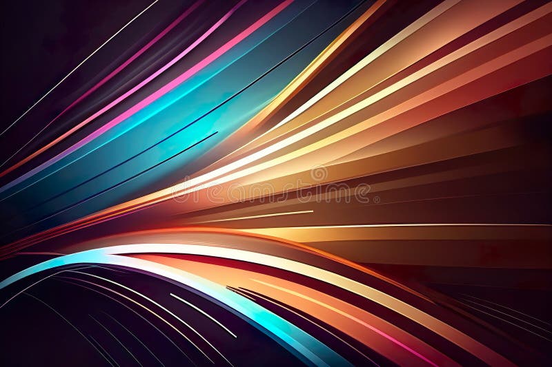Hitech Light Line Curve Smooth Motion Colorful Background. Generative ...