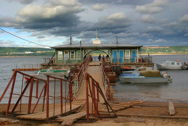Hithe on the river Volga stock photo. Image of planked - 1549200