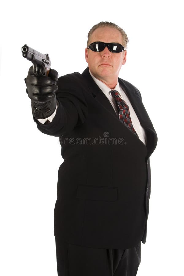 Hitman with gun. stock image. Image of safe, body, guard - 5139479